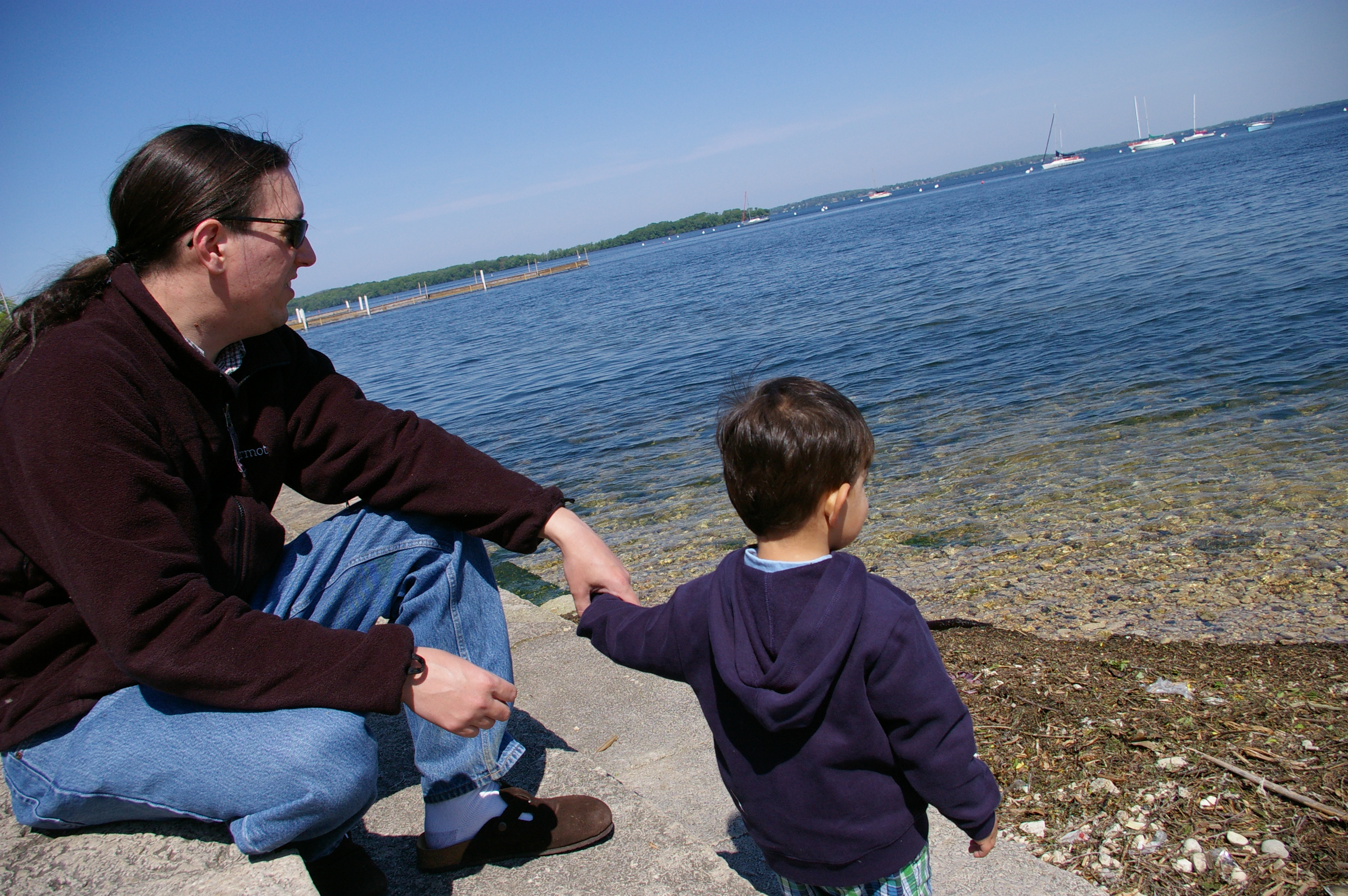 Dockry with son during PhD program – Michael J Dockry
